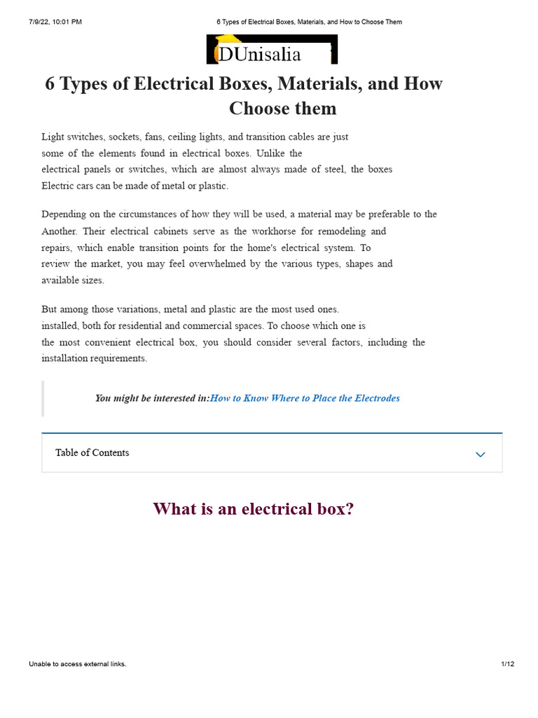 Types of Electrical Boxes | PDF | Electrical Wiring | Electrical Connector