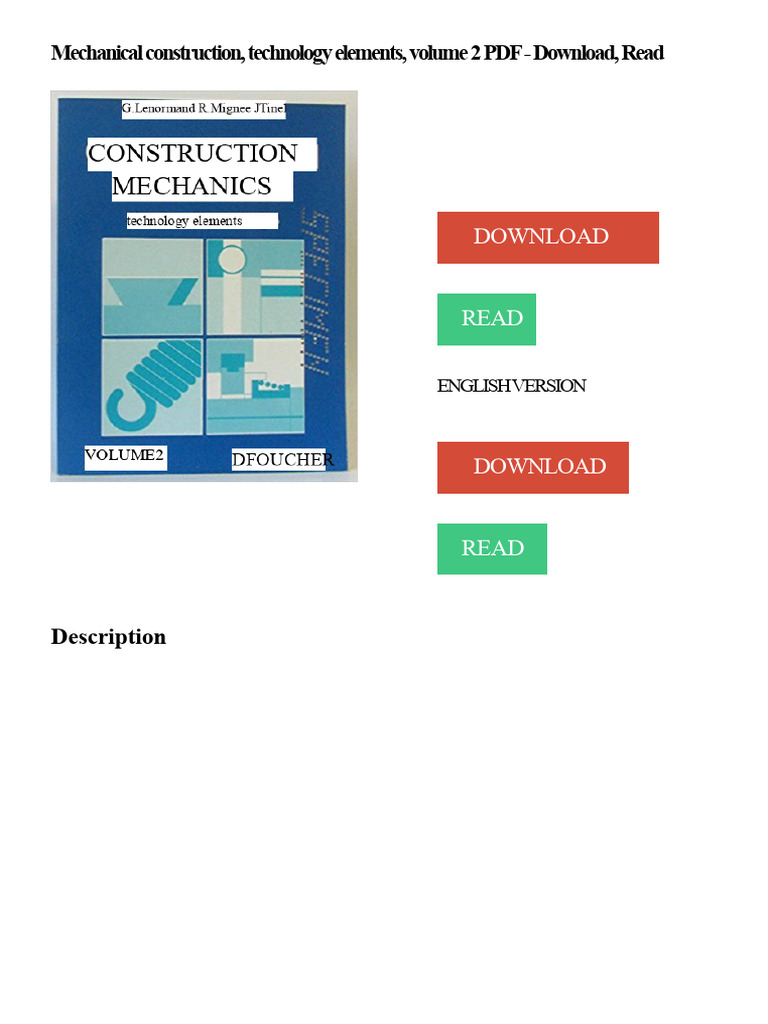 Mechanical Construction Technology Vol 2 | PDF | Engineering | Machines