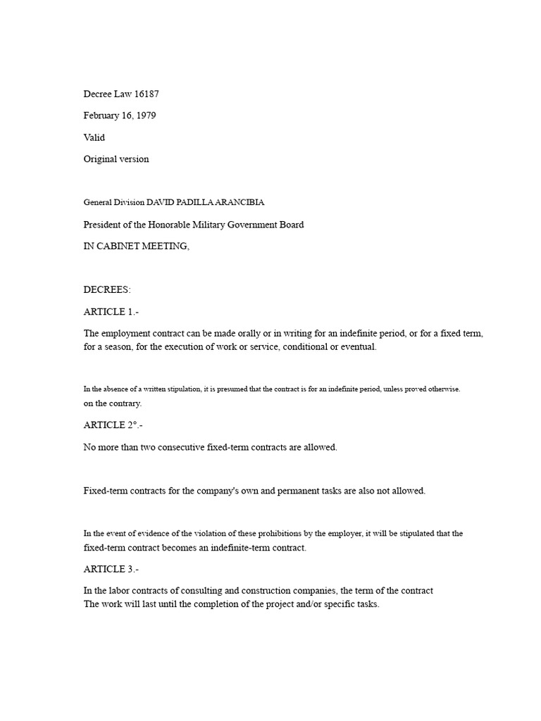 Decree Law 16187 | PDF
