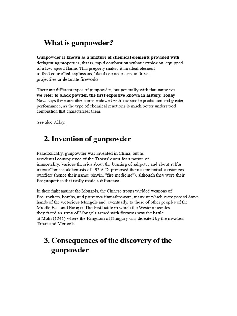 Gunpowder | PDF | Gunpowder | Projectile Weapons