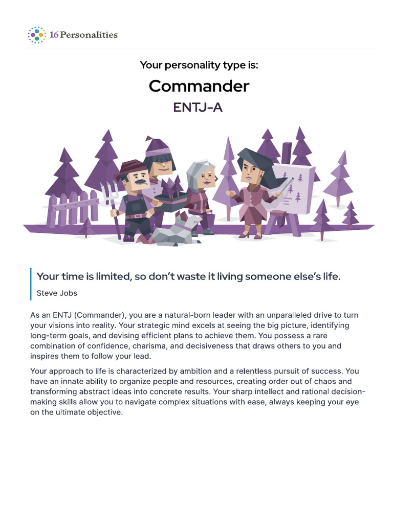 Personalidad ENTJ (Comandante) - 16personalidades | PDF