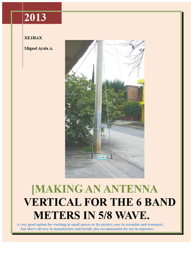 6-Meter Vertical Antenna Guide | PDF | Antenna (Radio) | Electrical ...