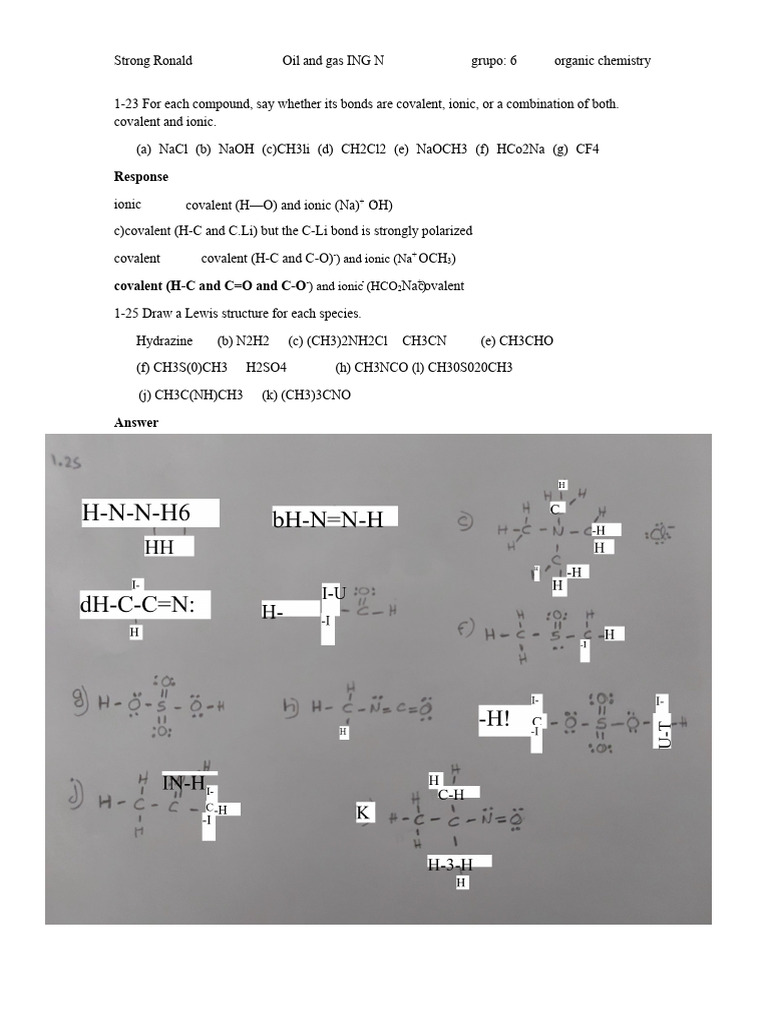 Organic Chemistry Bond Types and Structures | PDF | Chemical Compounds ...