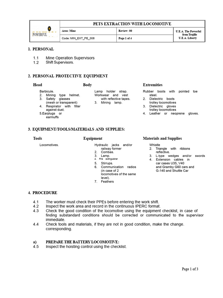 Pets Extraction With Locomotive | PDF | Personal Protective Equipment