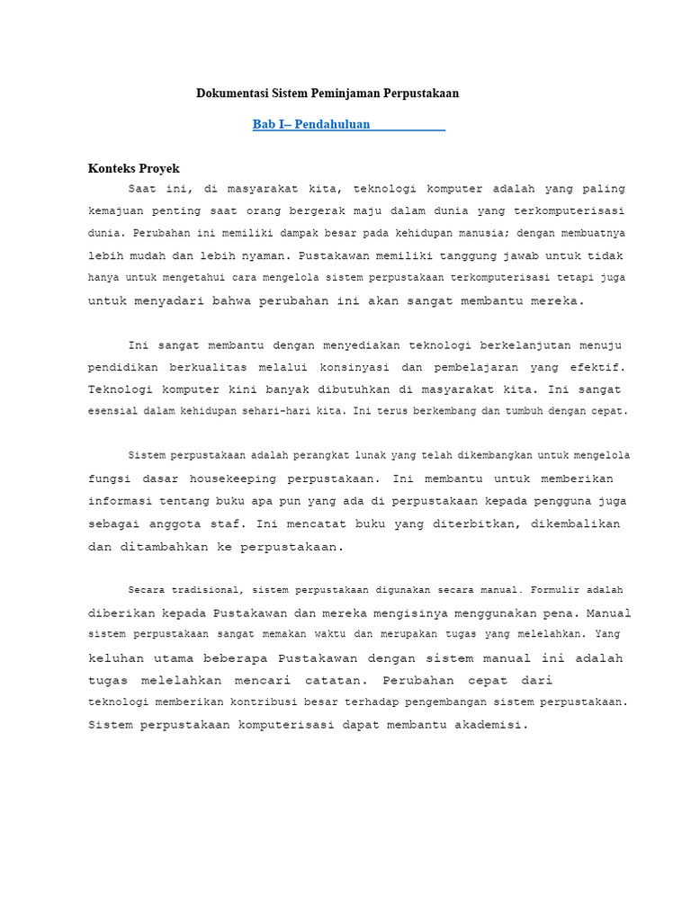 Dokumentasi Sistem Peminjaman Perpustakaan | PDF