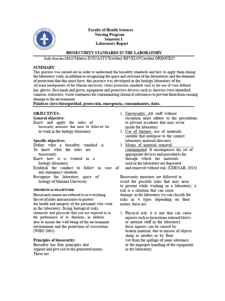 Biosecurity Standards in Biology Labs | PDF | Laboratories | Waste
