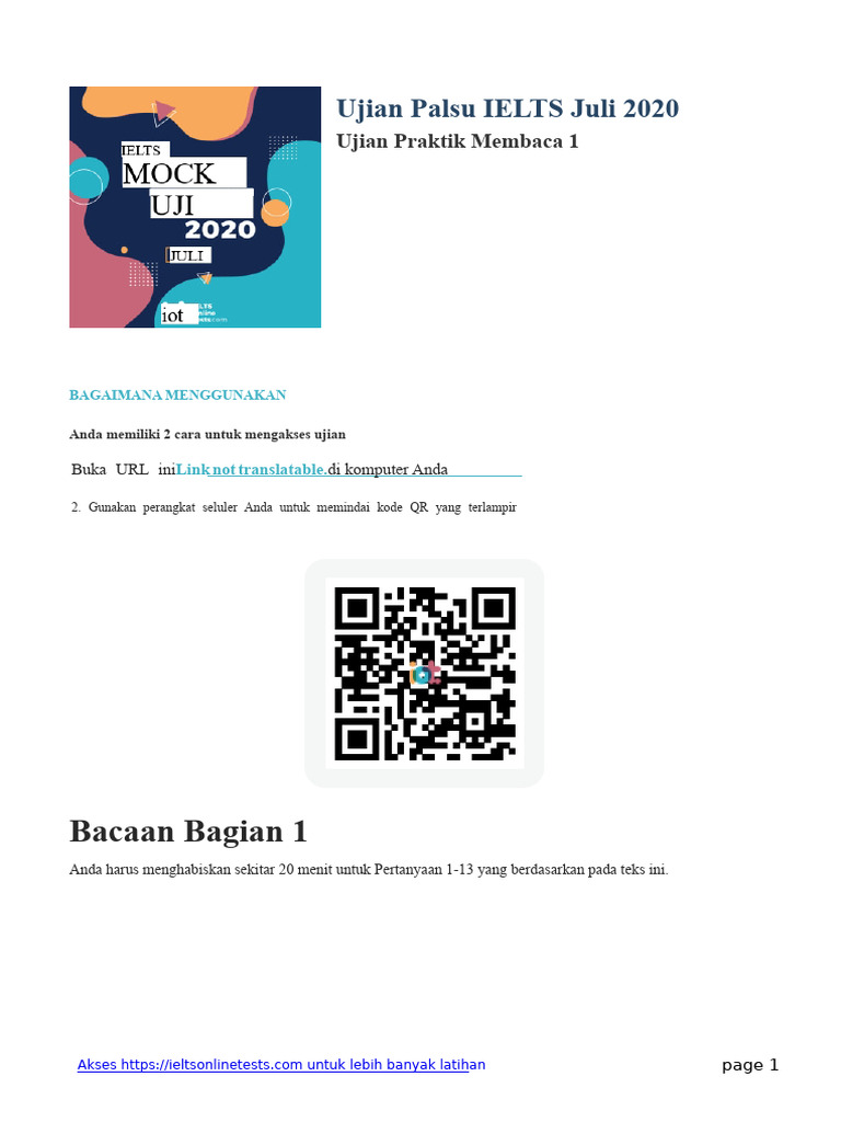 Tes Membaca IELTS | PDF