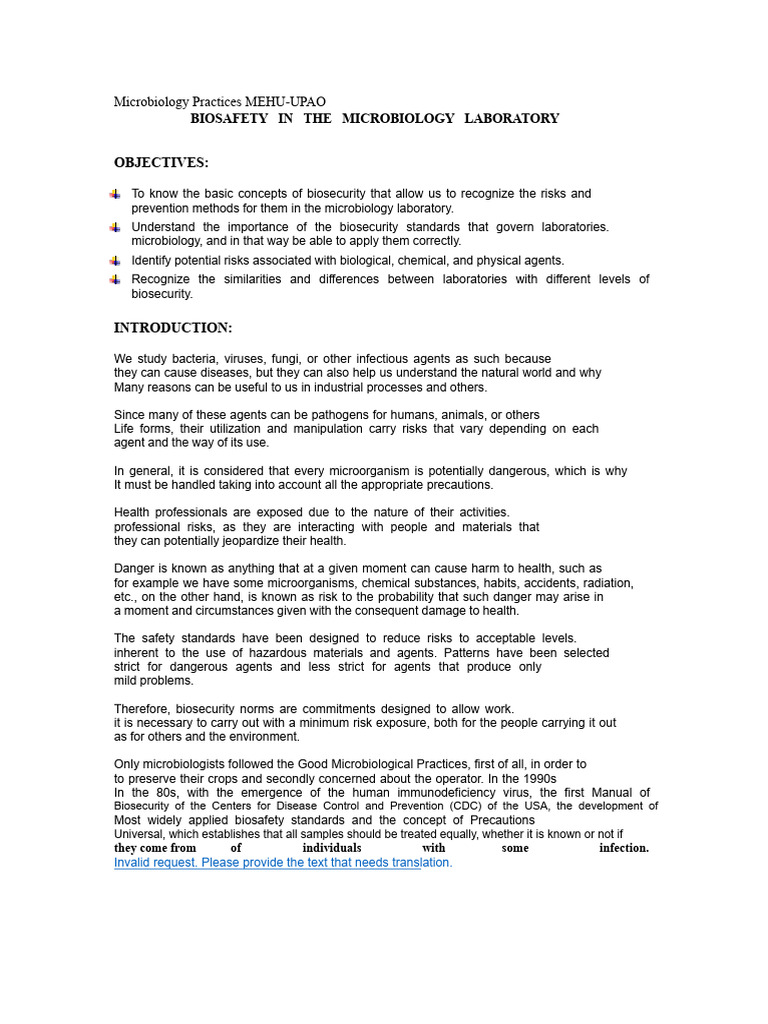 Objectives:: Microbiology Practices MEHU-UPAO | PDF | Infection ...