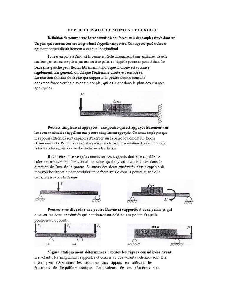 Types de poutres et efforts internes | PDF | Flexion (matériau ...