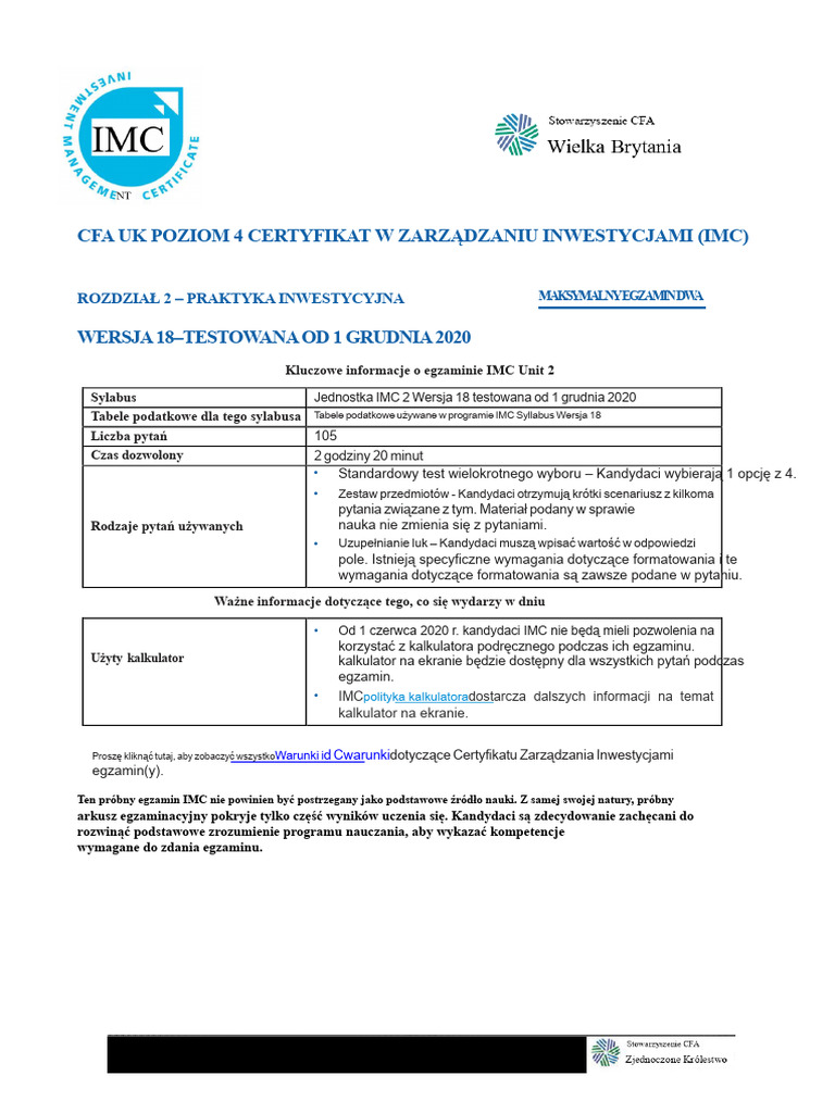 IMC Jednostka 2 Egzamin Próbny 2 V18 Marzec 2021 | PDF