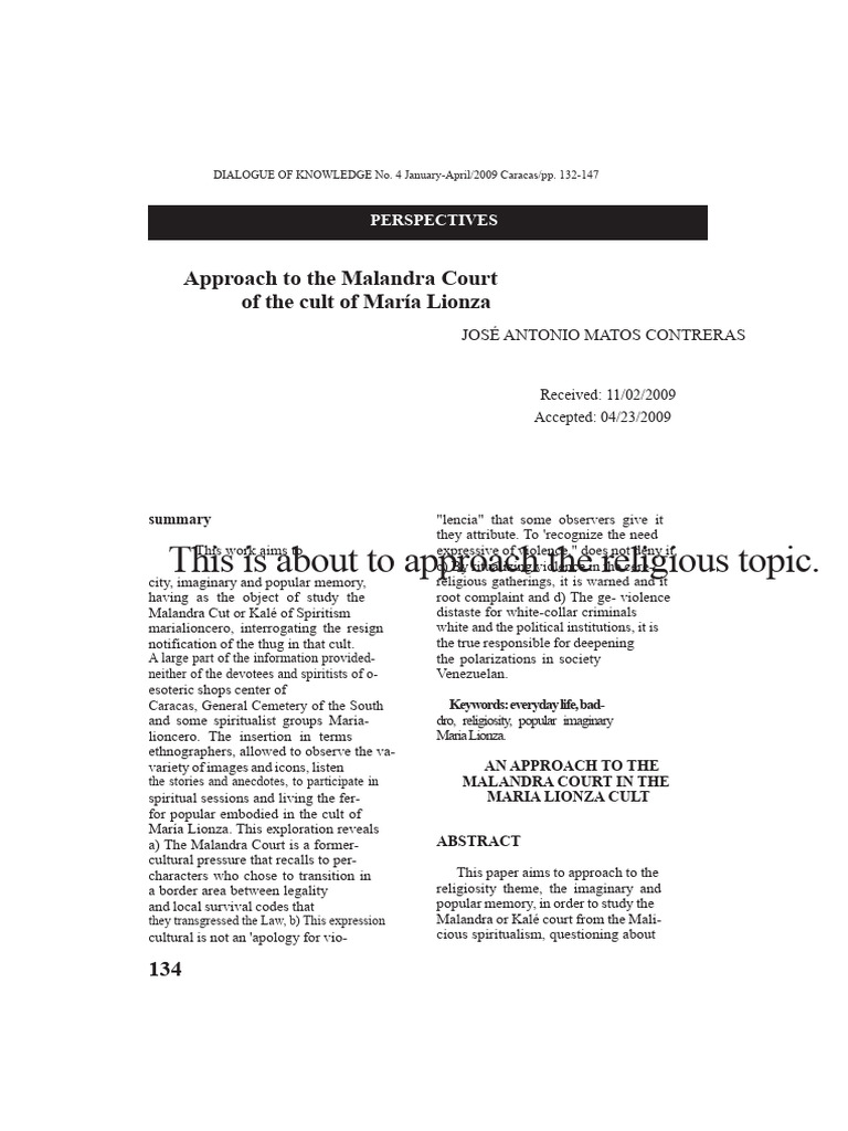 Approach To The Worship of The Malandra Court by José Antonio Matos ...