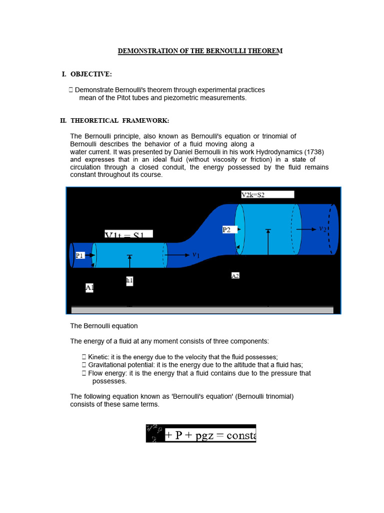 Bernoulli's Theorem V2.0 | PDF | Pressure | Fluid Dynamics