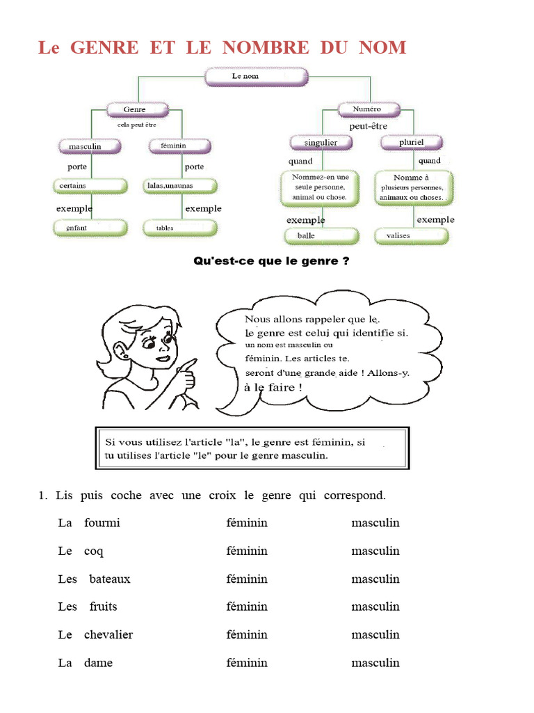 Genre et Nombre des Noms en Français | PDF