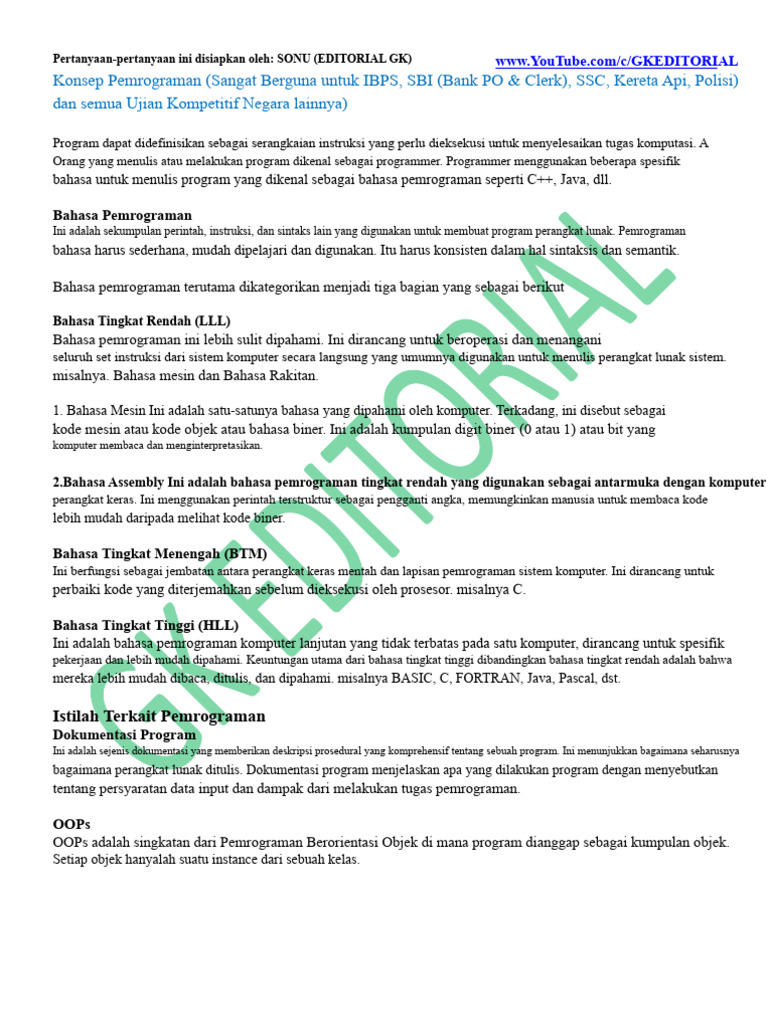 Panduan Lengkap Bahasa Pemrograman | PDF