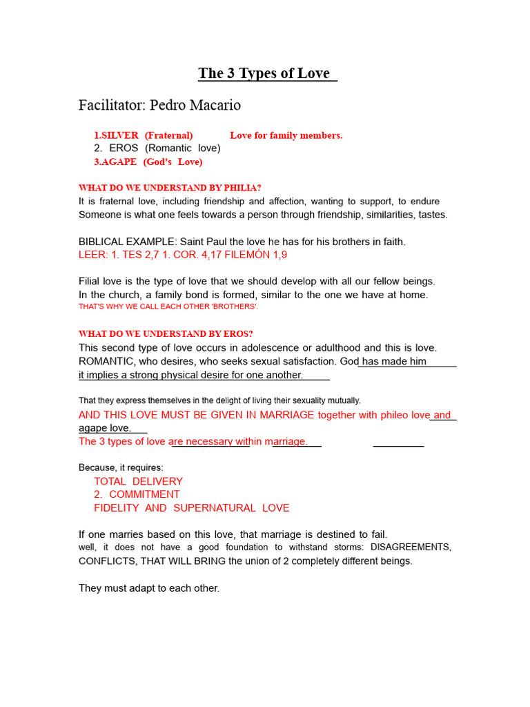 The 3 Types of Love Summary | PDF | Love | Romance (Love)