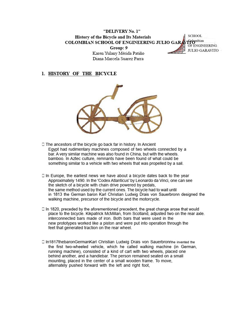 History of The Bicycle | PDF | Human Powered Transport | Vehicles