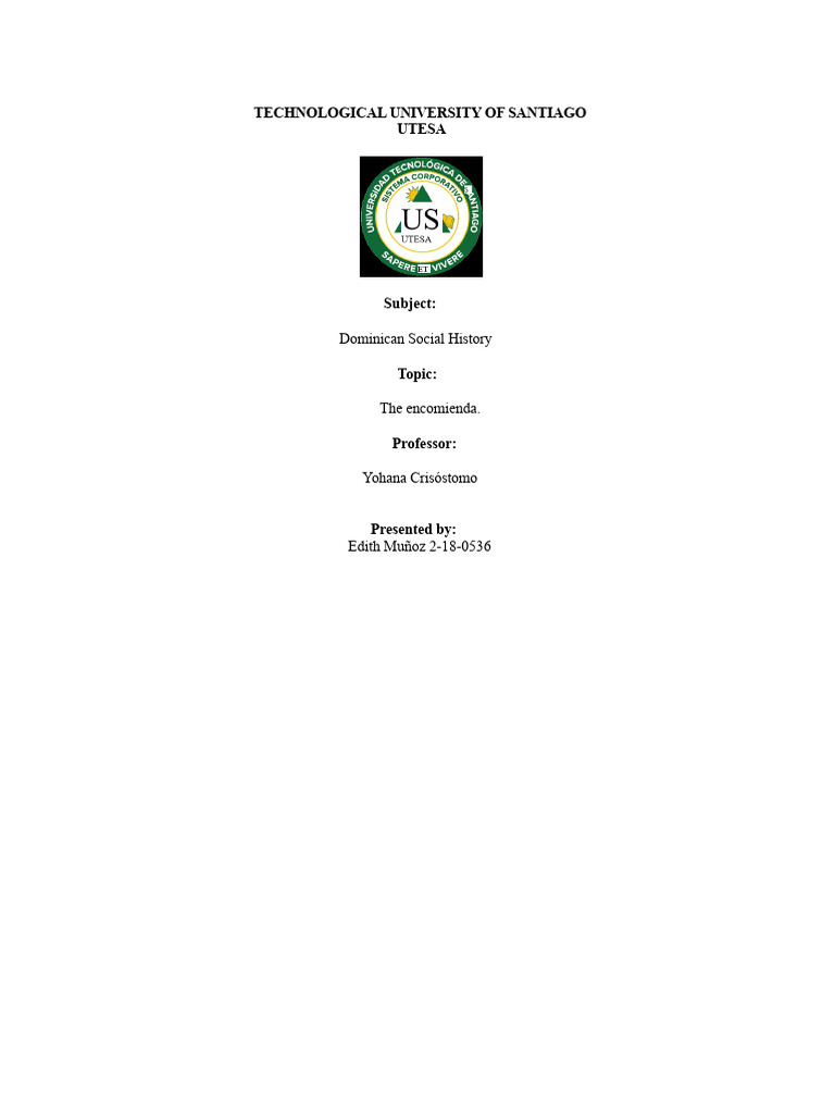 Encomienda System in Santo Domingo | PDF | New Spain | Agriculture