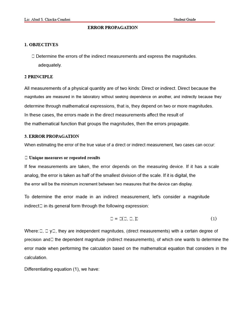 2 Error Propagation | PDF | Measurement | Significant Figures