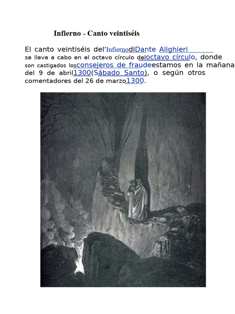 Canto XXVI INFIERNO | PDF | Infierno (Dante)