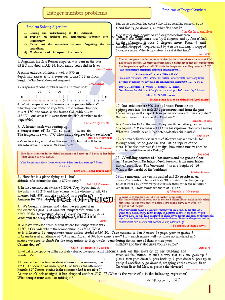 Integer Number Problem Solving Guide | PDF | Sun | Numbers