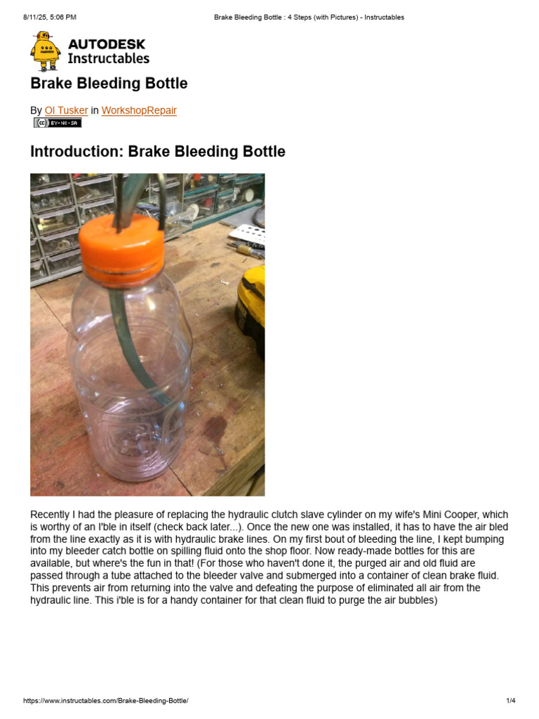 Brake Bleeding Bottle - 4 Steps (With Pictures) - Instructables | PDF ...