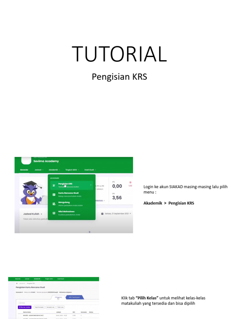 Panduan Lengkap Pengisian KRS SIAKAD | PDF