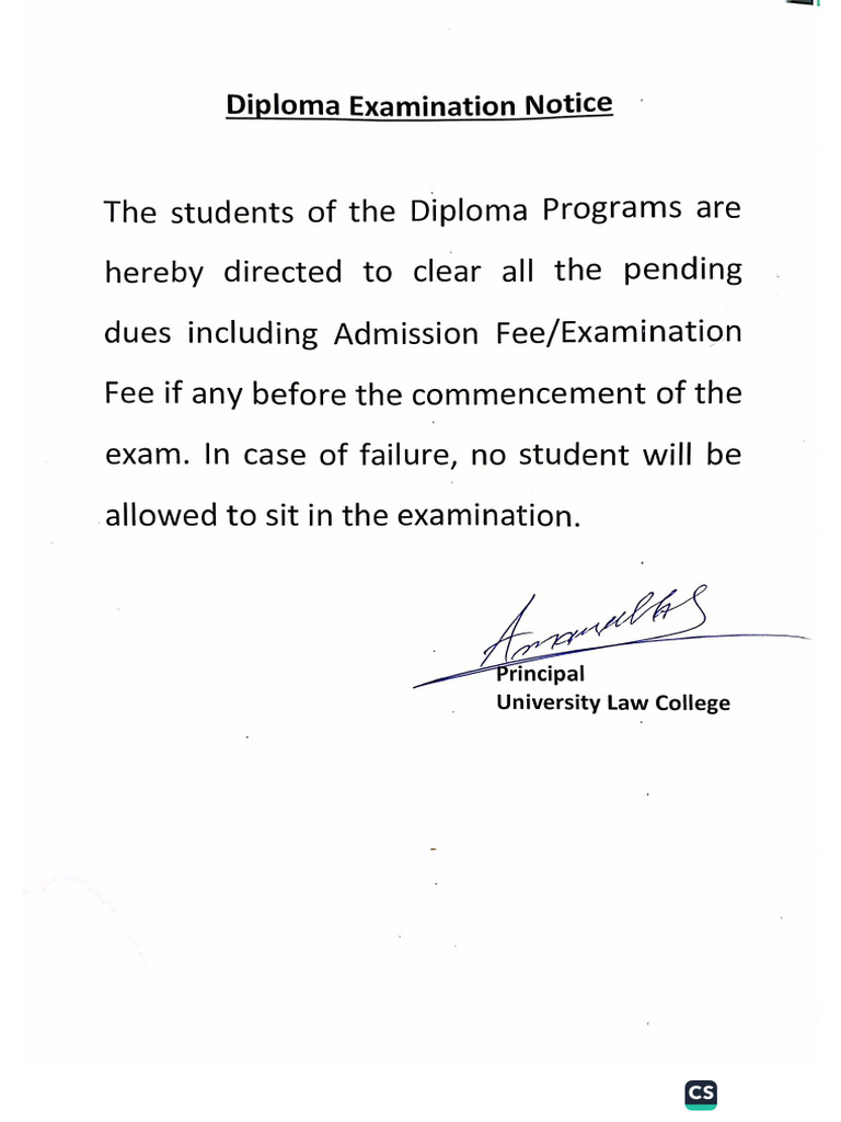 Diploma Exam Notice and Datesheet | PDF