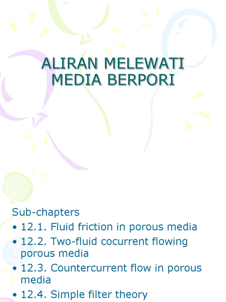 Bab 12 - Flow Through Porous Media | PDF