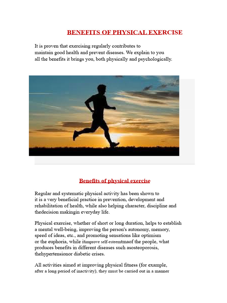 Benefits of Physical Exercise | PDF