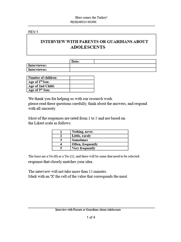 Parent-Guardian Interview on Adolescents | PDF | Interview | Adolescence