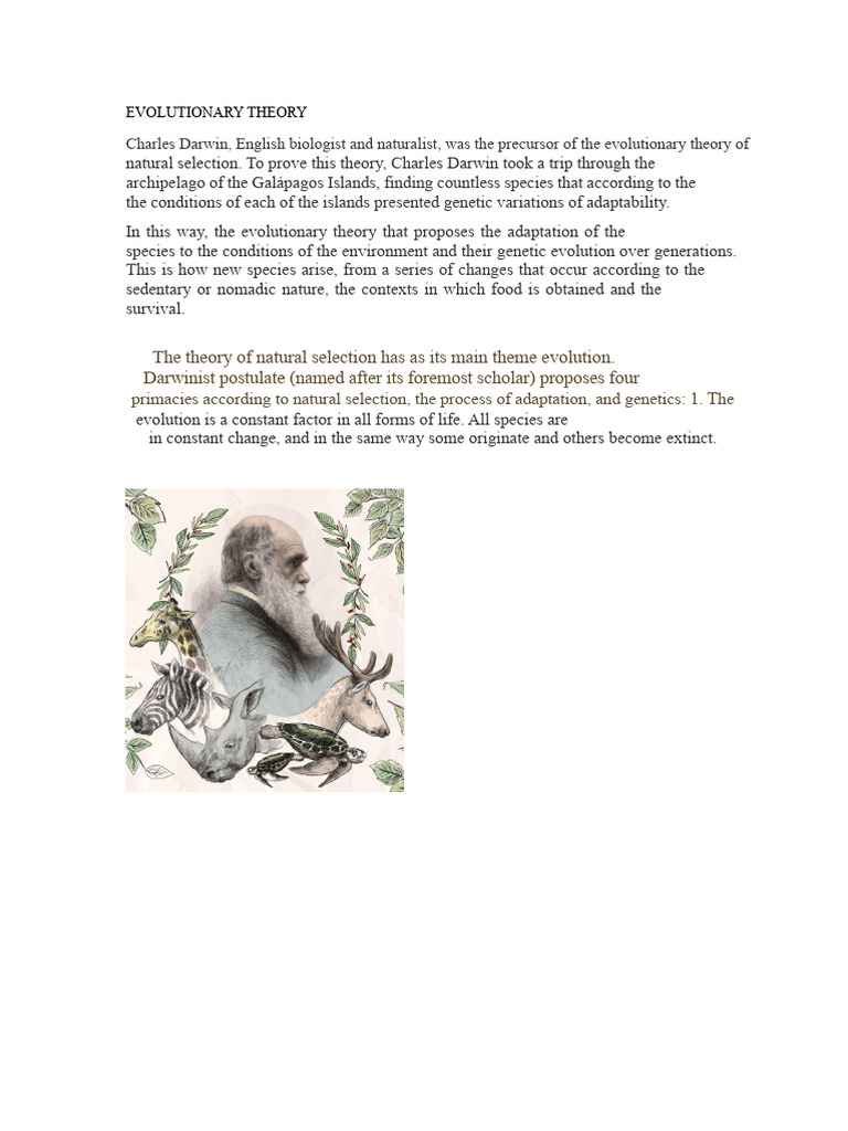Understanding Evolutionary Theory | PDF