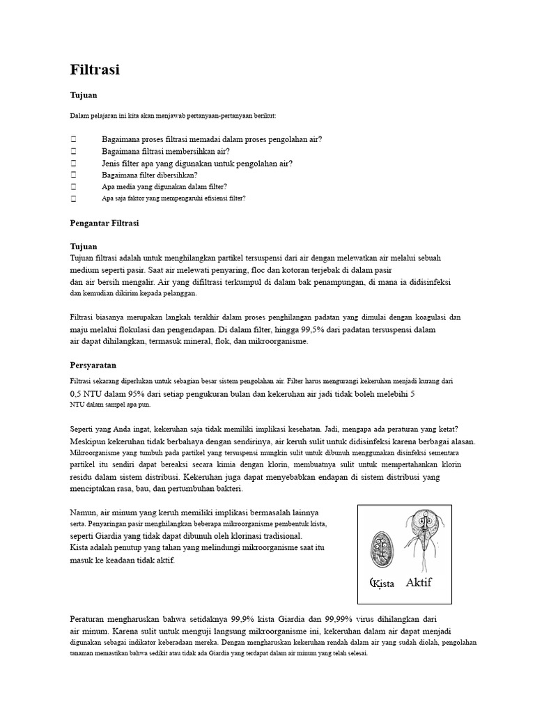 Desain Filter Pasir PDF | PDF