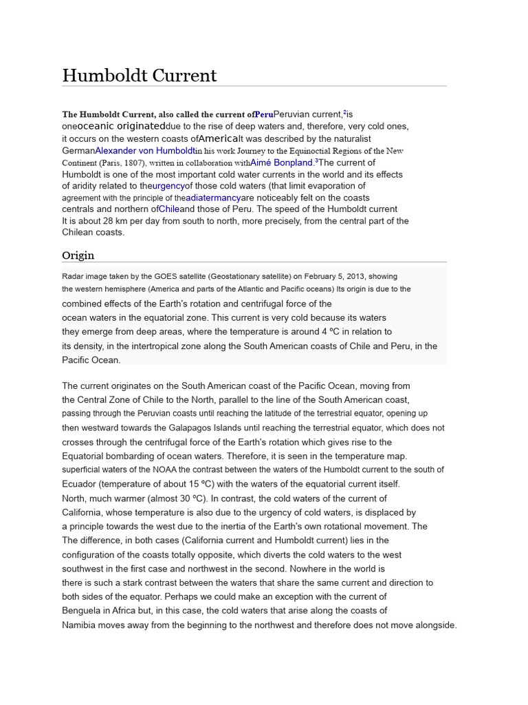 Overview of the Humboldt Current | PDF | Equator | Oceans