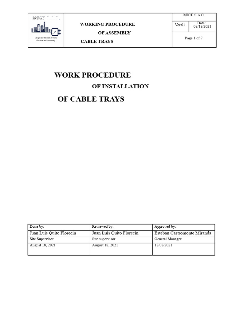 PETS. Cable Tray Assembly - 2021 | PDF | Personal Protective Equipment ...