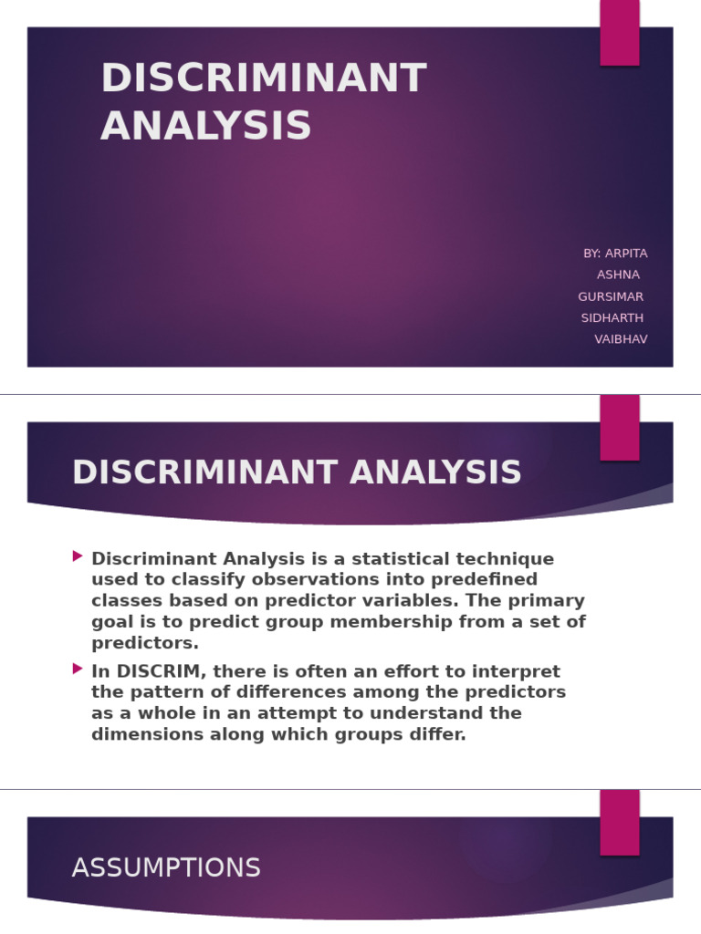 Discriminant Analysis WMT | PDF | Statistical Classification ...