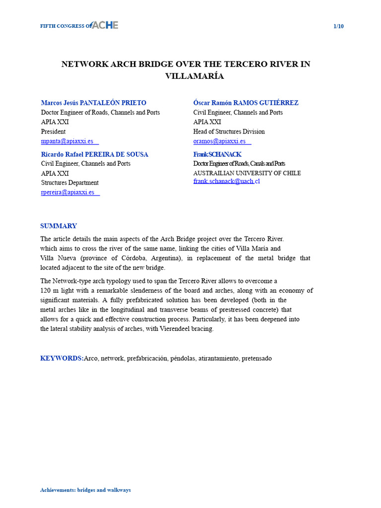 Network Arch Bridge | PDF | Buckling | Beam (Structure)