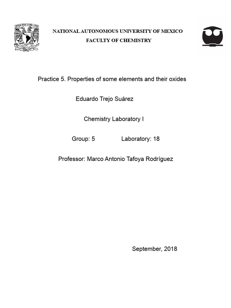 Properties of Elements and Oxides Analysis | PDF | Hydroxide | Oxide