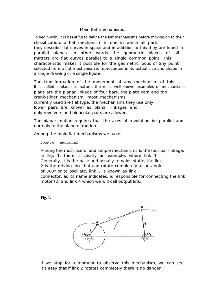Main Flat Mechanisms | PDF | Classical Geometry | Kinematics