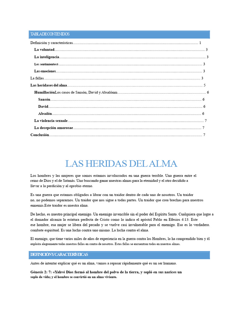 Heridas del alma: lucha espiritual y sanación | PDF | David | Sansón