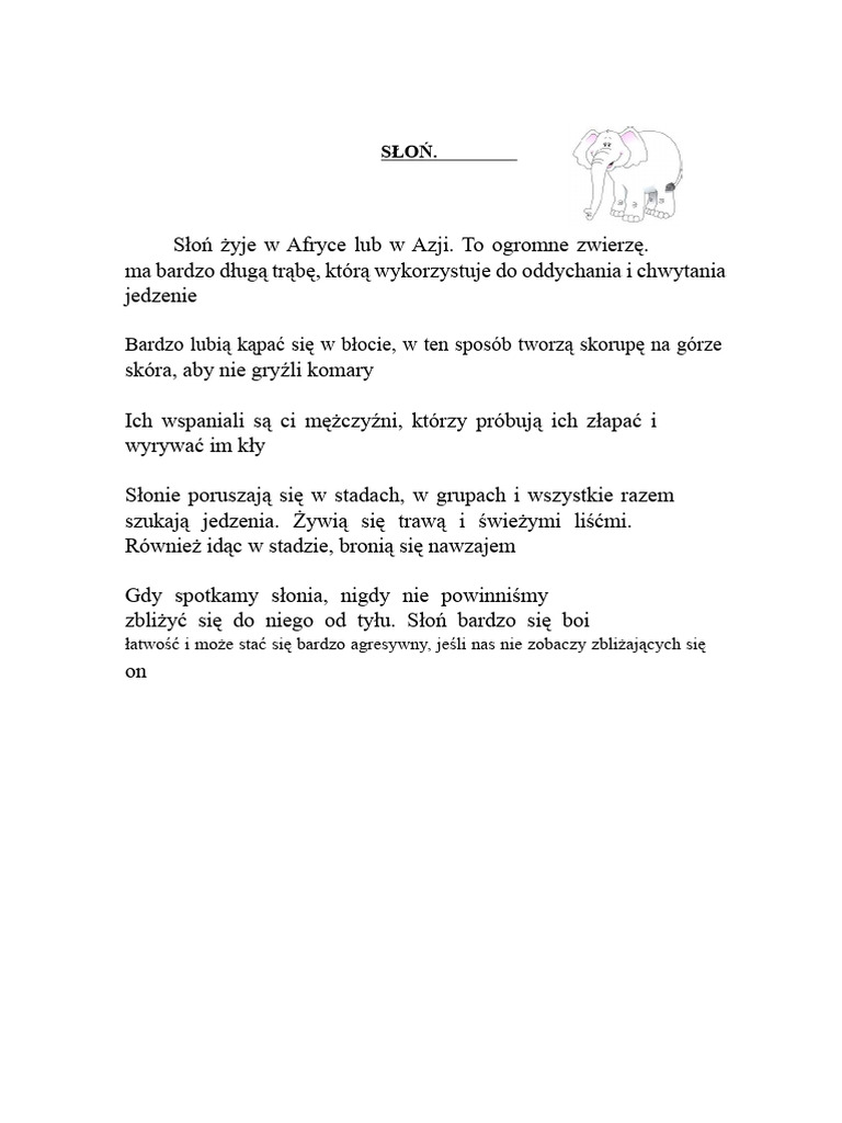 Słoń - Akapity | PDF