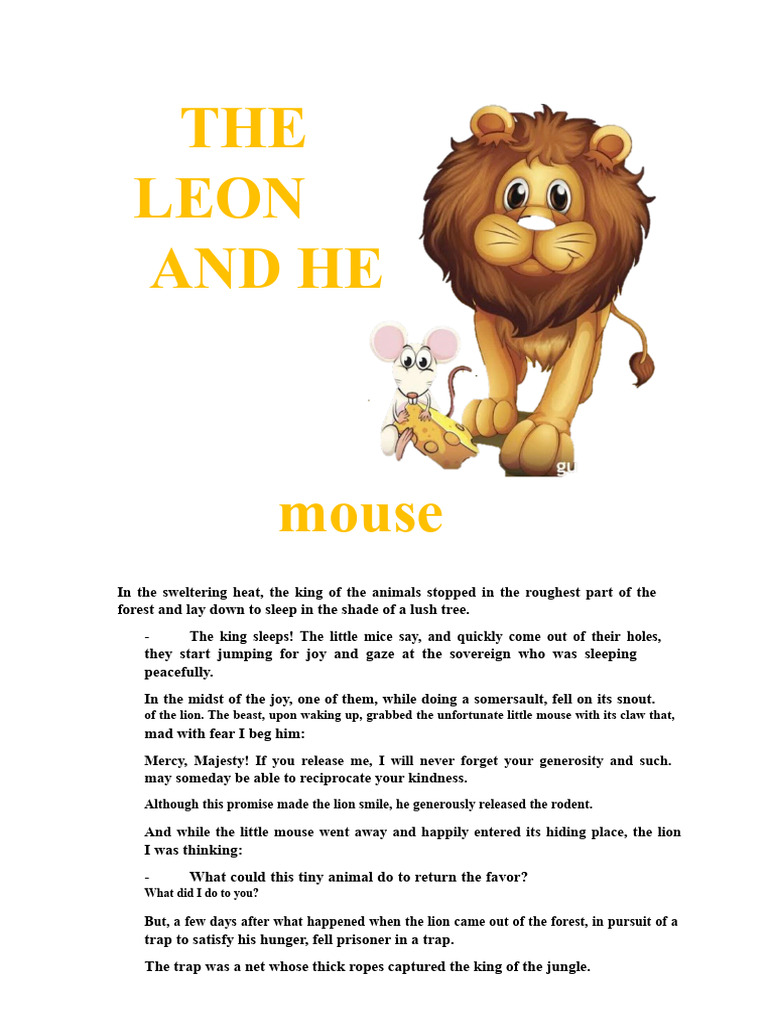 Lion and Mouse: A Tale of Kindness | PDF
