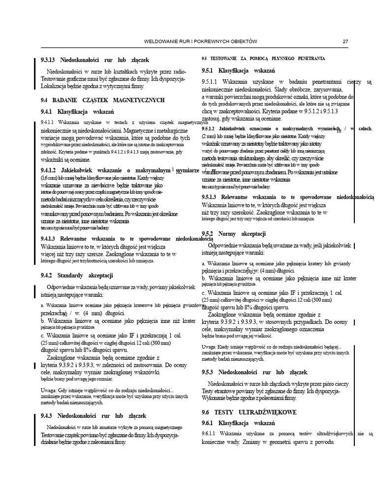 API 1104 - Normy Akceptacji UT | PDF
