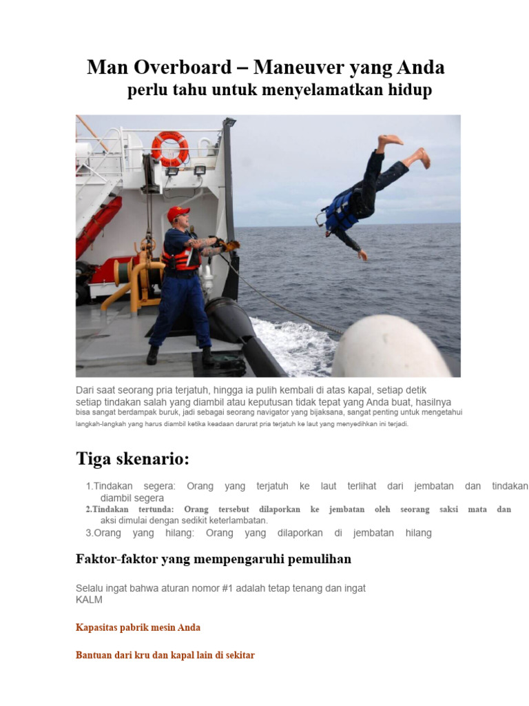 Man Overboard - Maneuver Yang Perlu Anda Ketahui Untuk Menyelamatkan ...