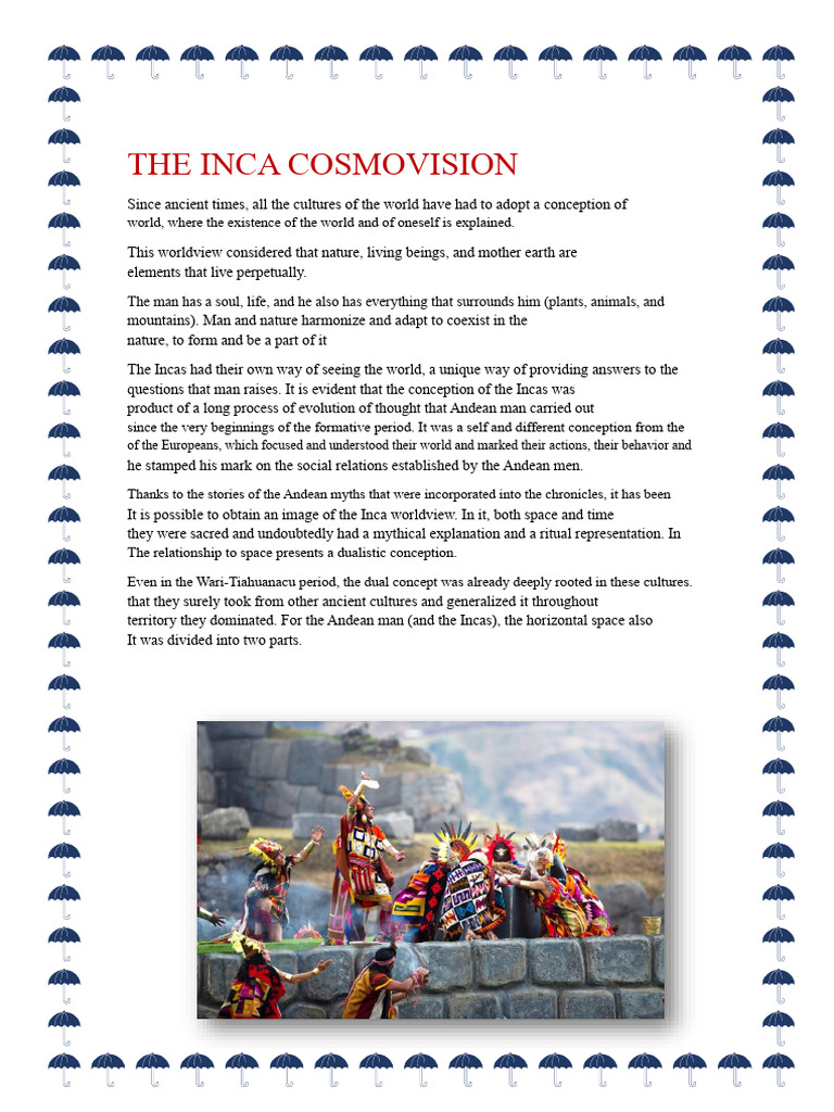 Inca Cosmovision: Nature and Beliefs | PDF | Inca Empire | Deities