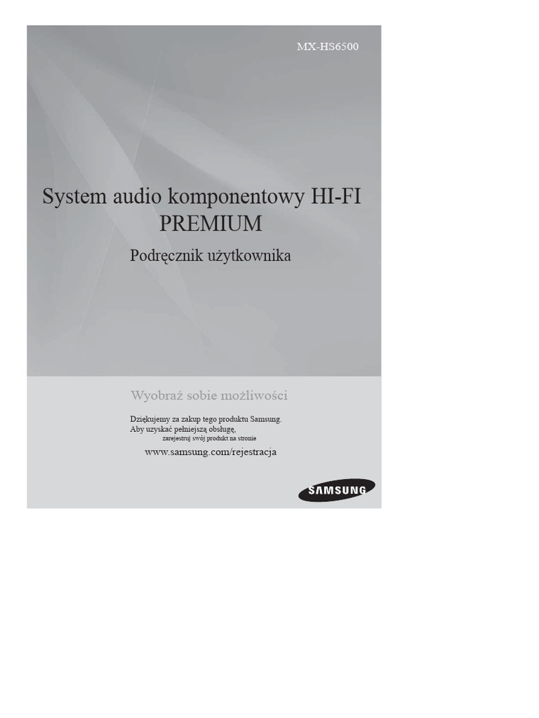 Instrukcja Obsługi Sansung MX-HS6500 ZD 140326 MP-sehz Strona 10 | PDF