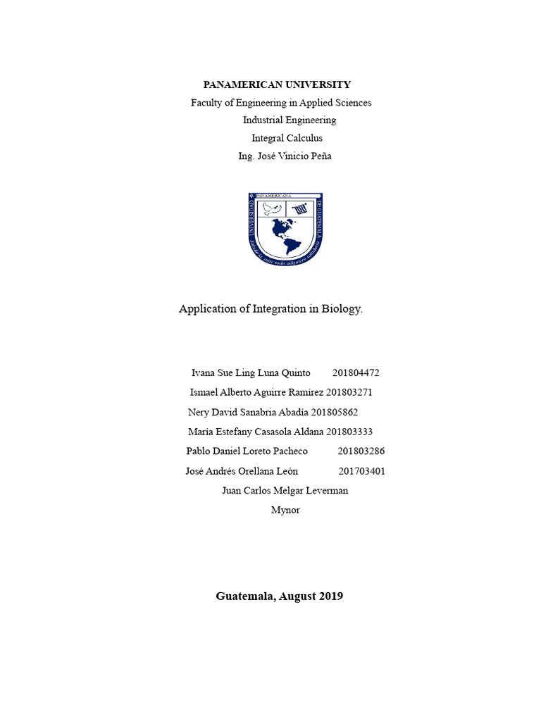 Integral Calculus in Biology Applications | PDF | Integral ...