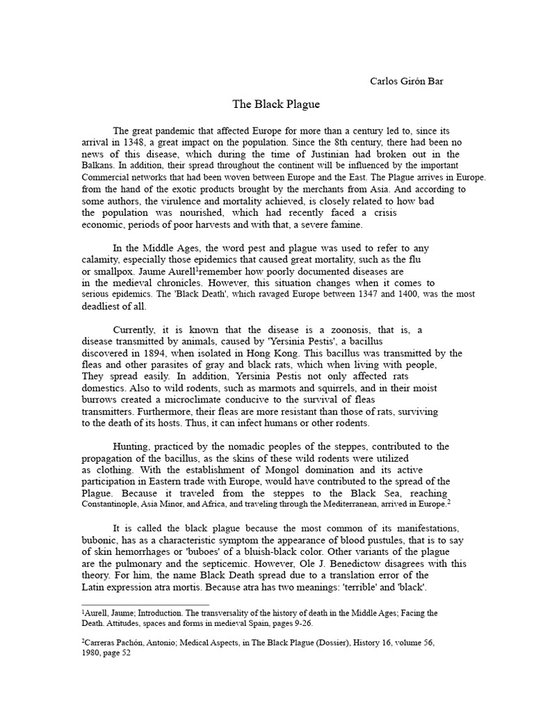 The Black Plague | PDF | Black Death