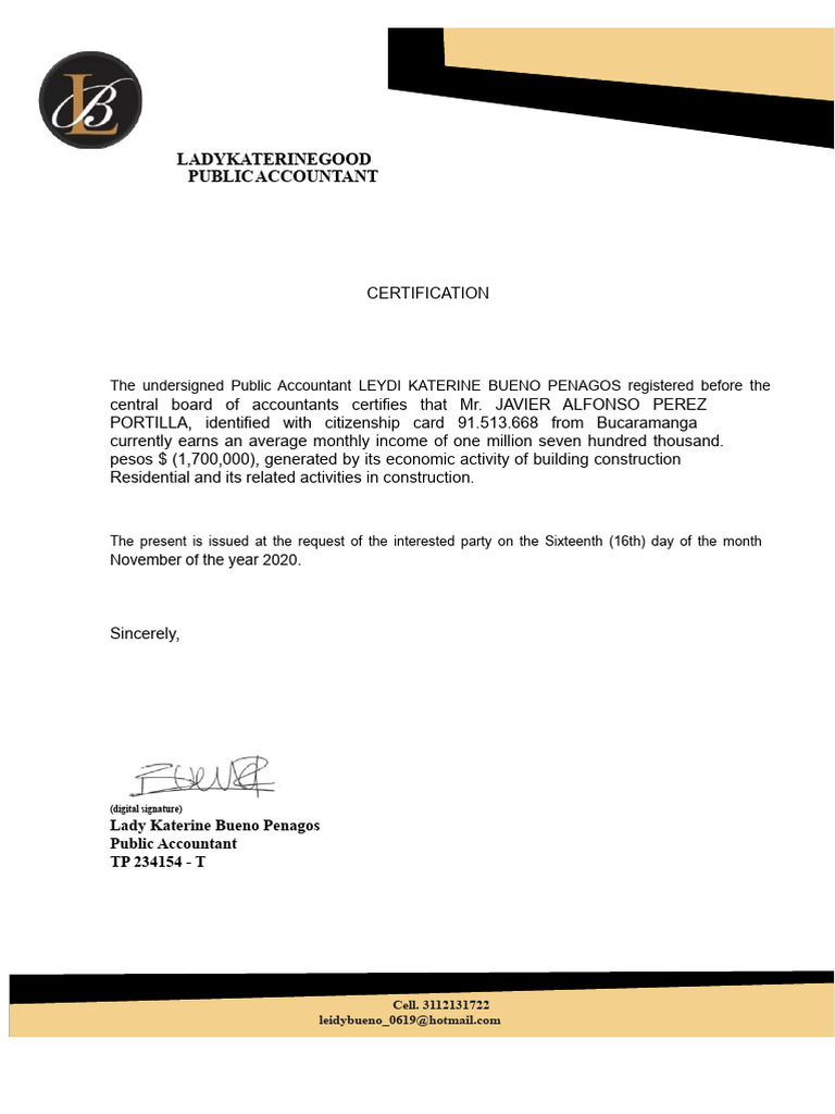 Income Certificate | PDF