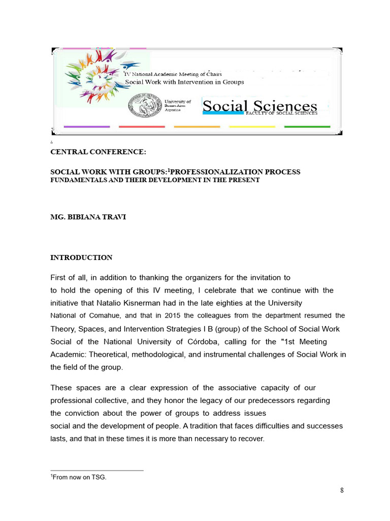 2 - Bibiana Travi - Social Work With Groups. Process of Professionalization, Foundations and Its ...