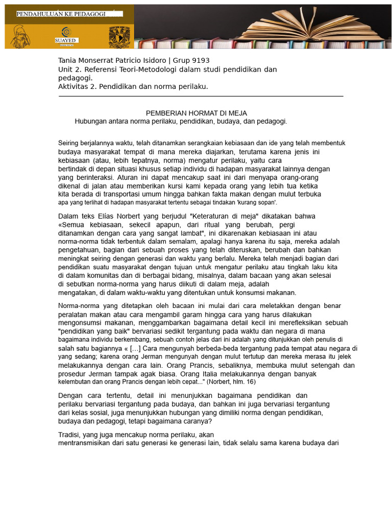 Norma Perilaku dalam Pendidikan Budaya | PDF